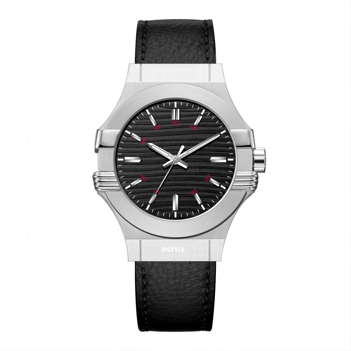 Men Watch Band Genuine Leather Waterproof Luminous Large Dial Quartz ...