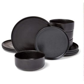 12 Piece Black Matte Stone Dinner Set (no.22) | Shop Today. Get it ...