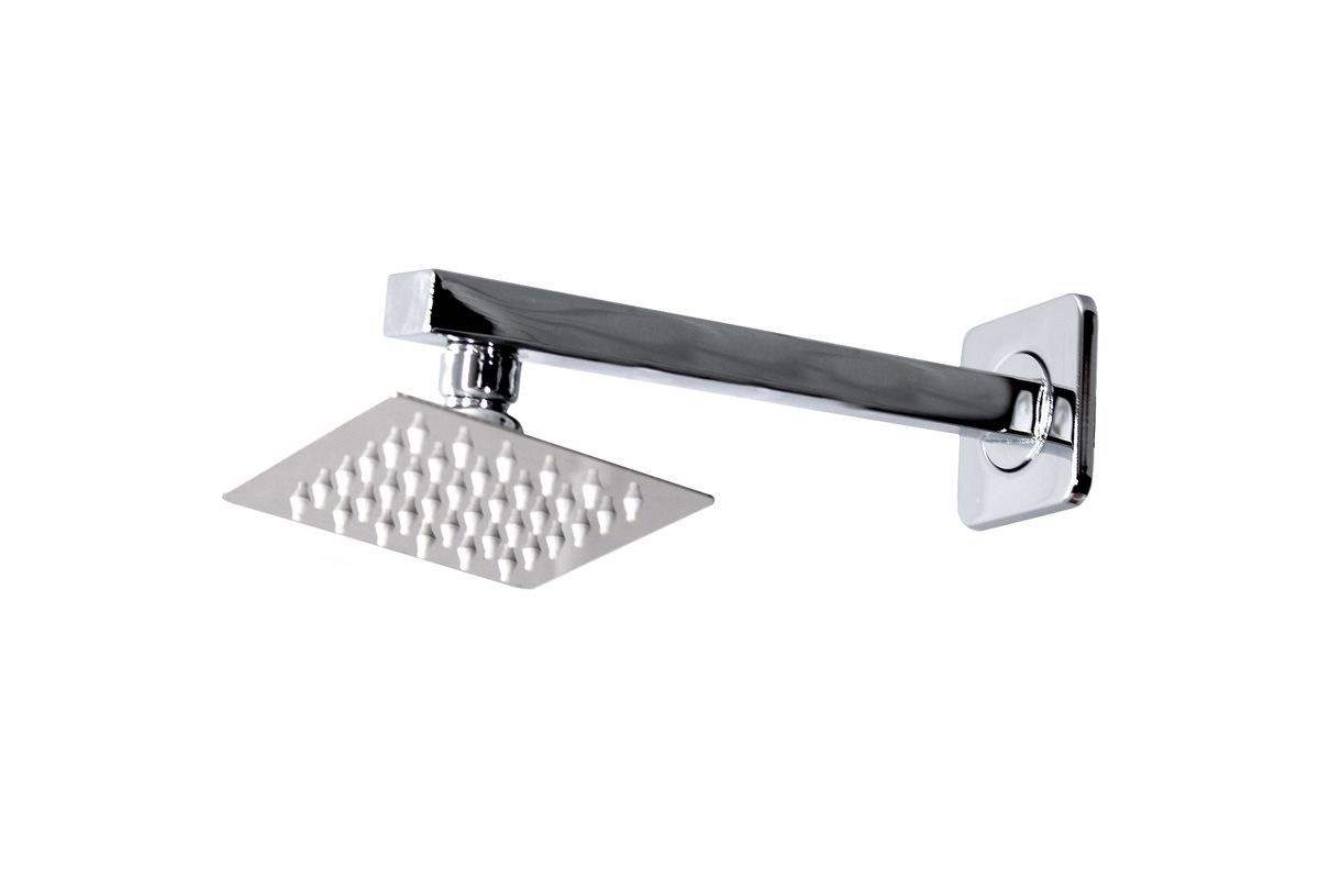 LMA 20CM Rectangular Shower Arm & 10CM Square High-Pressure Shower Head ...