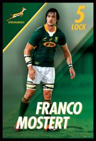 Franco Mostert - Springbok Rugby Poster with Black Frame | Shop Today ...