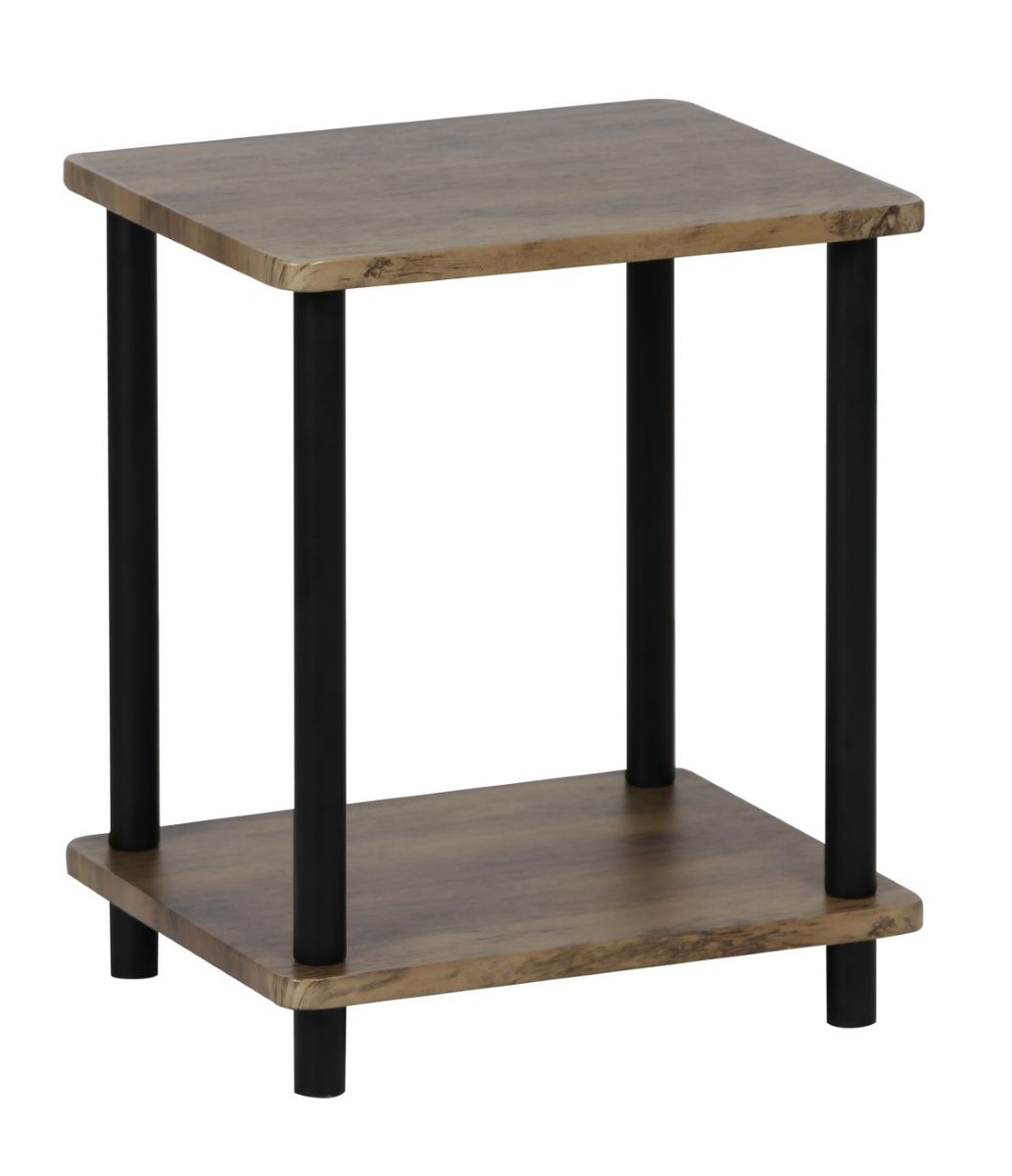 Stanton Side Table, Modern Black/Walnut Finish with Paper Lamination ...