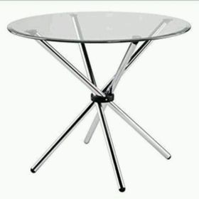 80cm Round Glass Table -Silver Legs | Shop Today. Get it Tomorrow ...