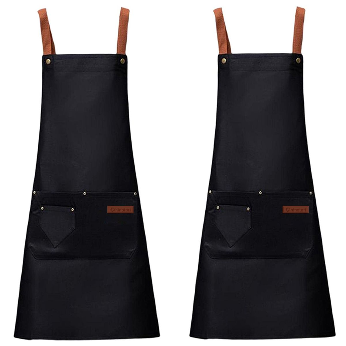2 Pack Aprons Kitchen Water Resistant Bib Cooking Apron for Men Women ...