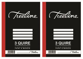 Treeline A4 3 Quire - 288pg Counter Book - Feint & Margin - Pack of 2 ...