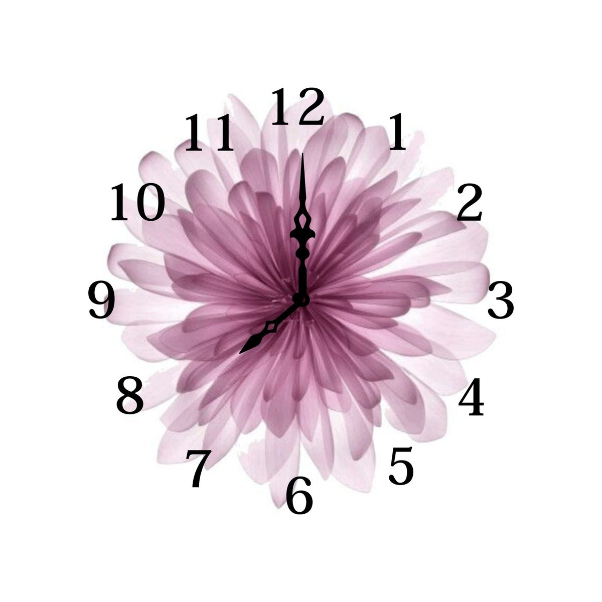 Purple Flower Design Analogue Wall Clock | Shop Today. Get it Tomorrow ...