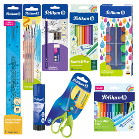 Pelikan Primary School Stationery Pack, Ages 7-14, 8-Piece Art & Craft ...