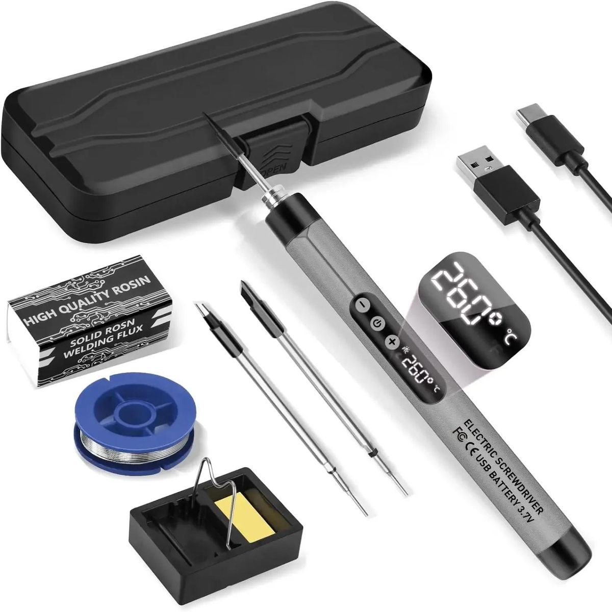 USB mini soldering iron set, portable home 1000mAh adjustable ...