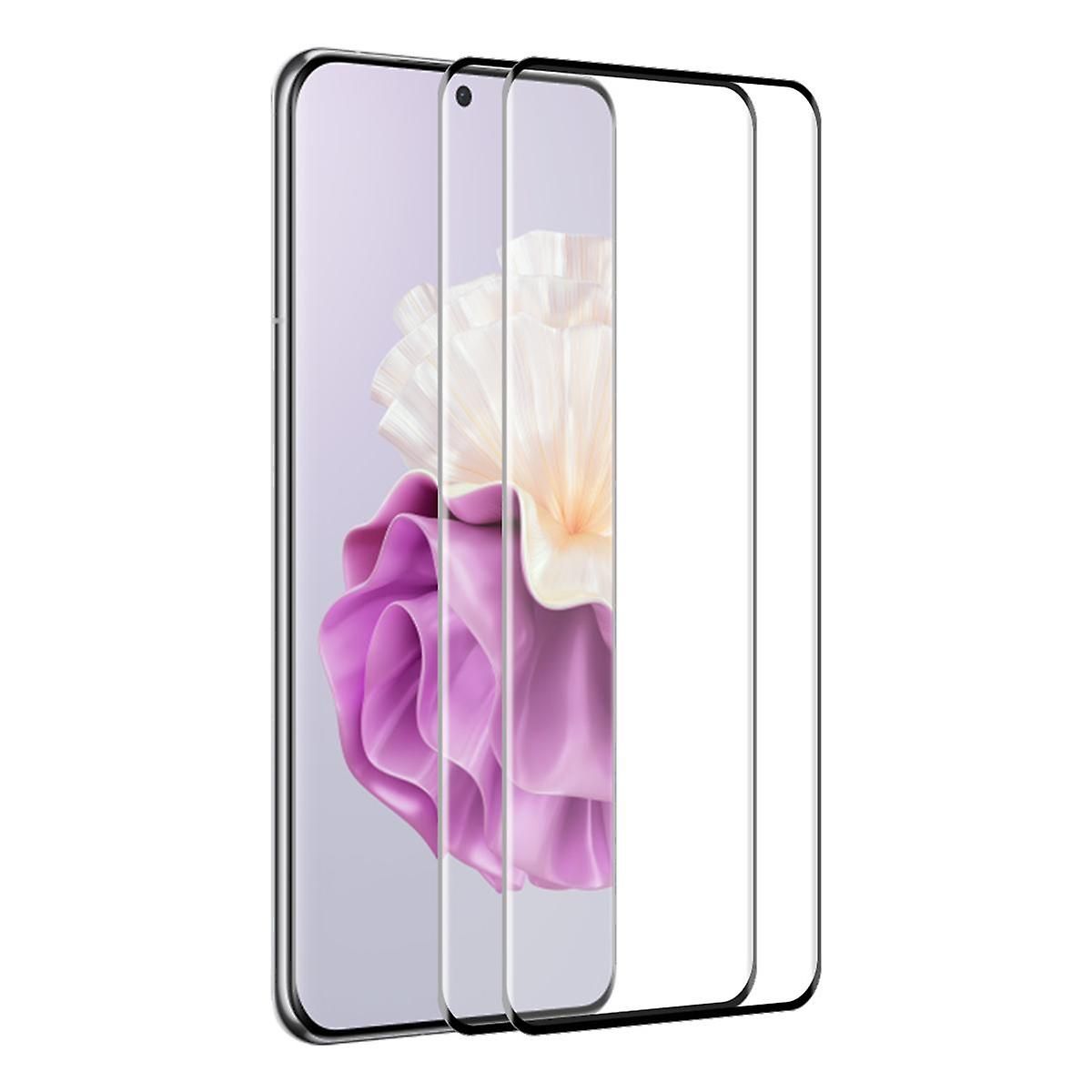 2 Pack Full Glue Curved Tempered Glass Screen Protector- Huawei P60 Pro ...