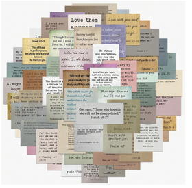 50 Pieces Square Bible Verse Christian Faith Vinyl Stickers Variety ...