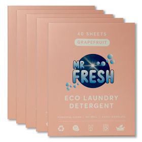 Mr Fresh Washing Machine Laundry Detergent Sheets - Grapefruit (5 Pack ...