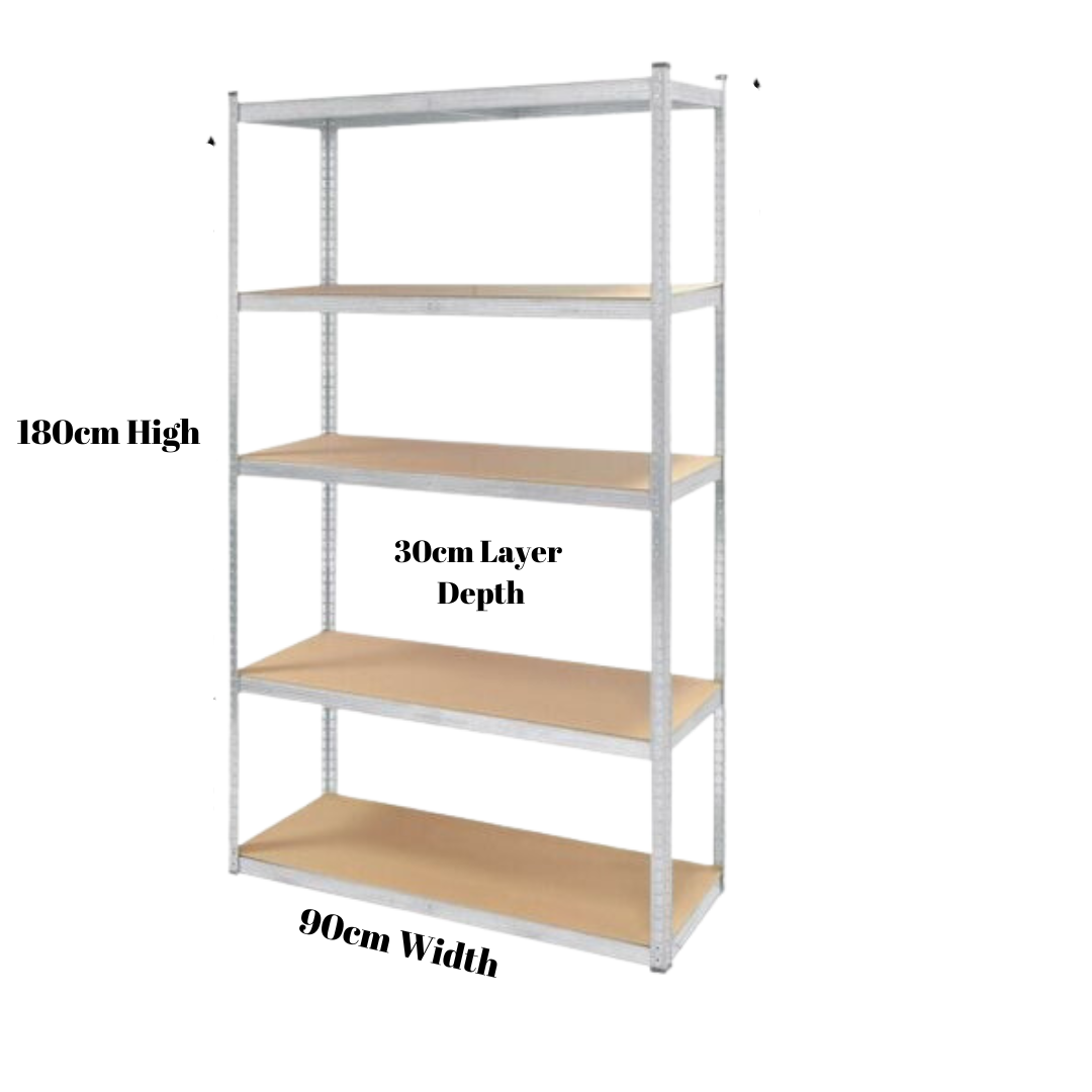Storage Rack Shelf White (Steel And MDF Wood) - 3 Sets Of 5 Tiers 30cm ...