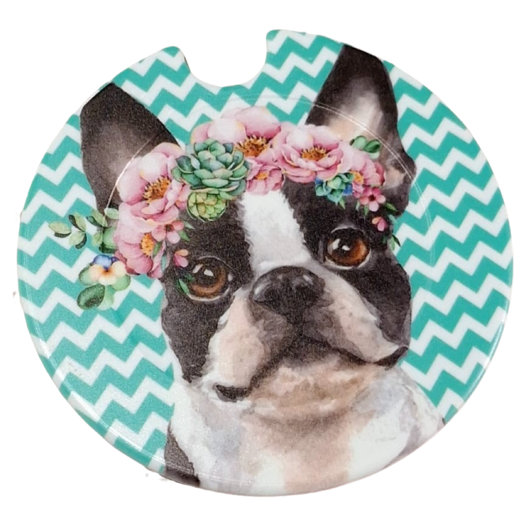 Boston Terrier with Flowers Licence Disk Holder | Shop Today. Get it ...