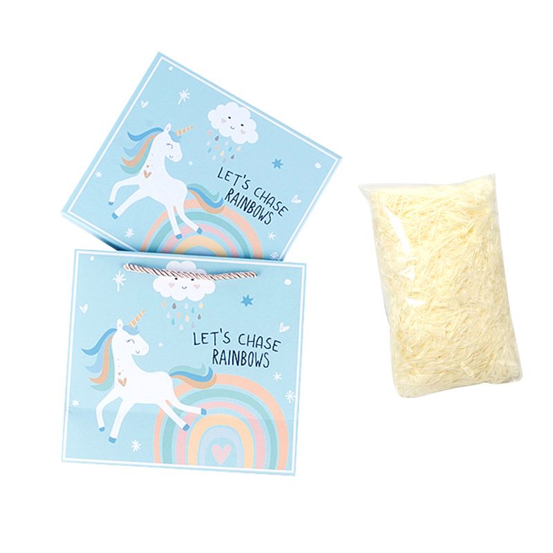 Rainbow Unicorn Gift Box With Lid And Shredded Paper Filler | Shop ...