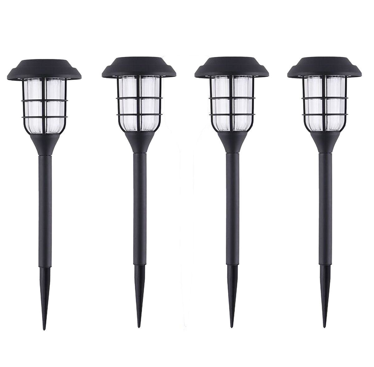 Solar Flame Pathway Lights Outdoor, Flickering LED Torches, 4-Pack ...