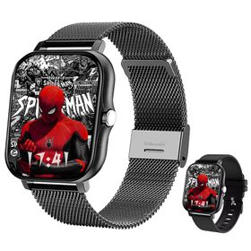 Black Men's Smartwatch With Dual Straps - Android/iOS Compatible,Gift ...