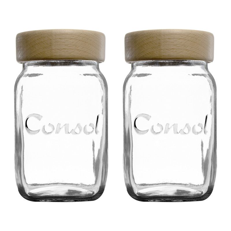 Consol Jar With Light Wood Lid 1Lt, 2 Pack | Shop Today. Get it ...