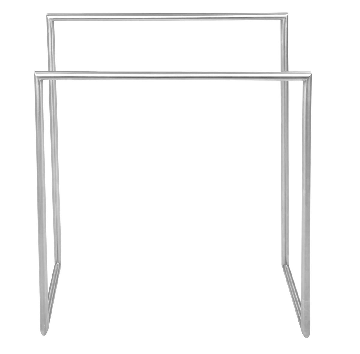 U-shape free-standing towel rail, brushed stainless - round | Shop ...