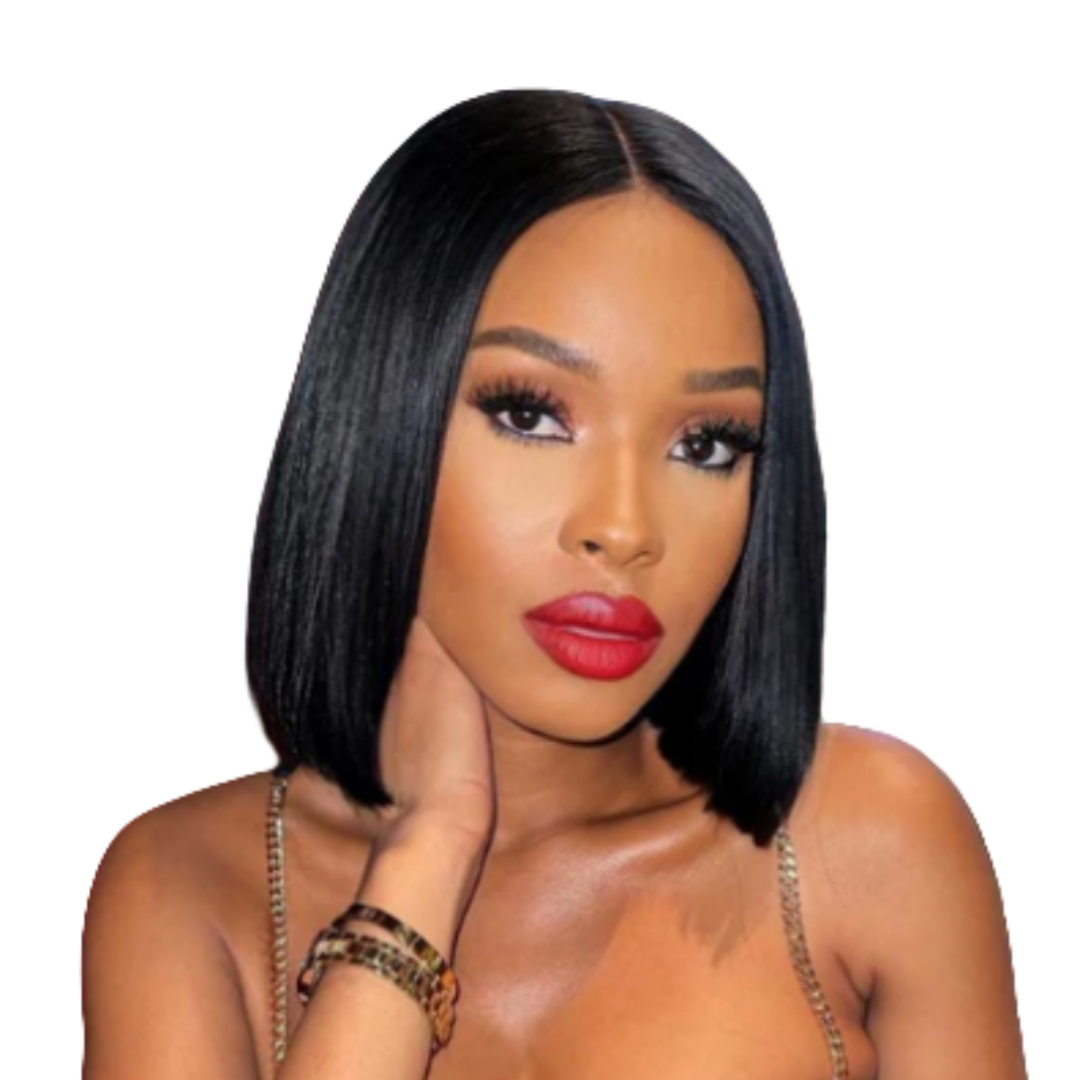Luvée 10-Inch Glueless Brazilian Virgin Human Hair Full Frontal Bob Wig ...