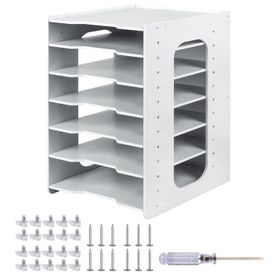 A4 Office Document Holder Desktop File Organizer 7 Layers 38cmH-White ...