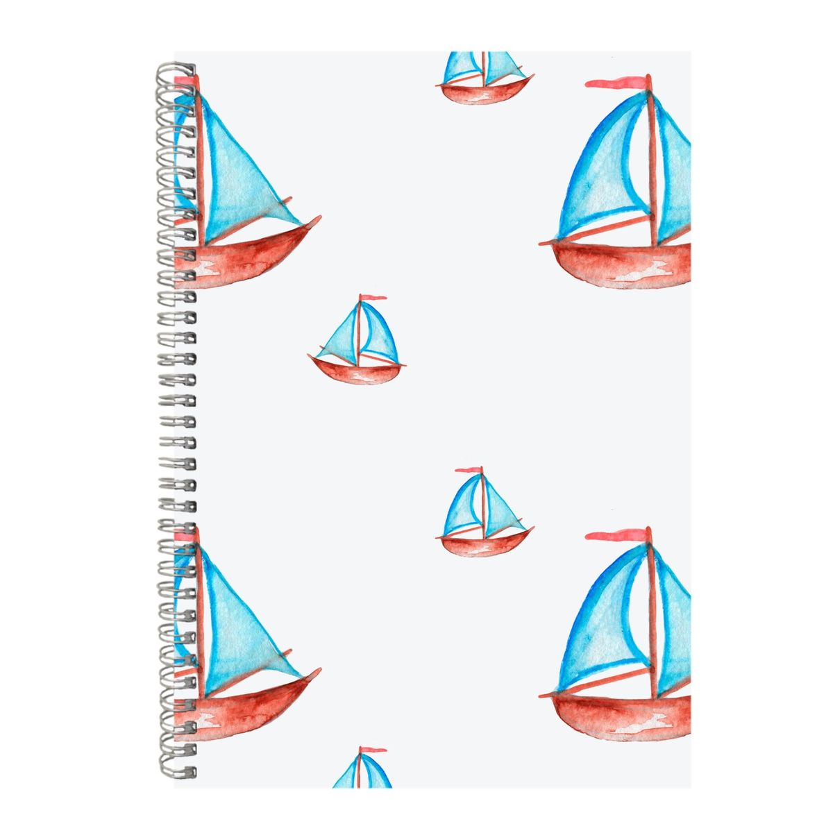 Blue Sails A4 Notebook Spiral and Lined Sea Lovers Graphic Notepad Gift ...