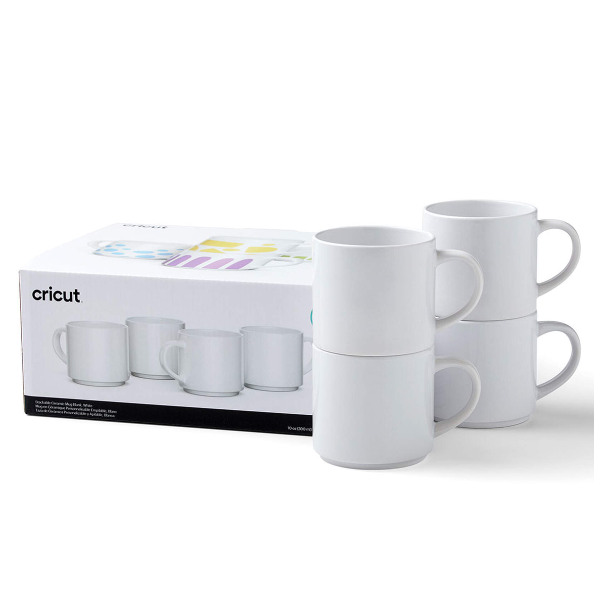 Cricut 295ml Stack Ceramic Mugs Blank White 4Pc | Shop Today. Get it ...