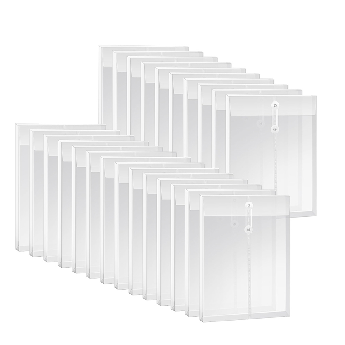 A4 Size Clear Plastic Envelopes with String Closure, for Office 24Pcs ...