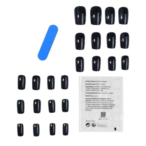 24 Piece - Short Square-Shaped Press-On Nails - Black | Shop Today. Get ...
