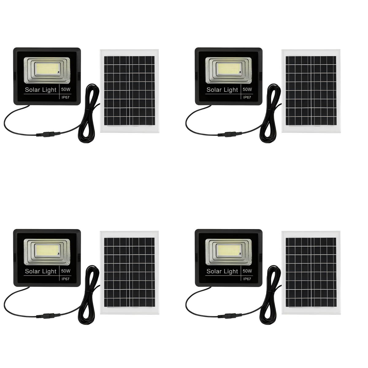 50W Solar LED Floodlight IP67 Waterproof Outdoor Light with Remote-4 ...