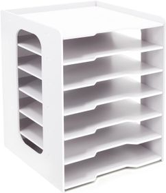 7-Tier A4 Document File Rack - Multi-Slot Desk Organizer for Home ...