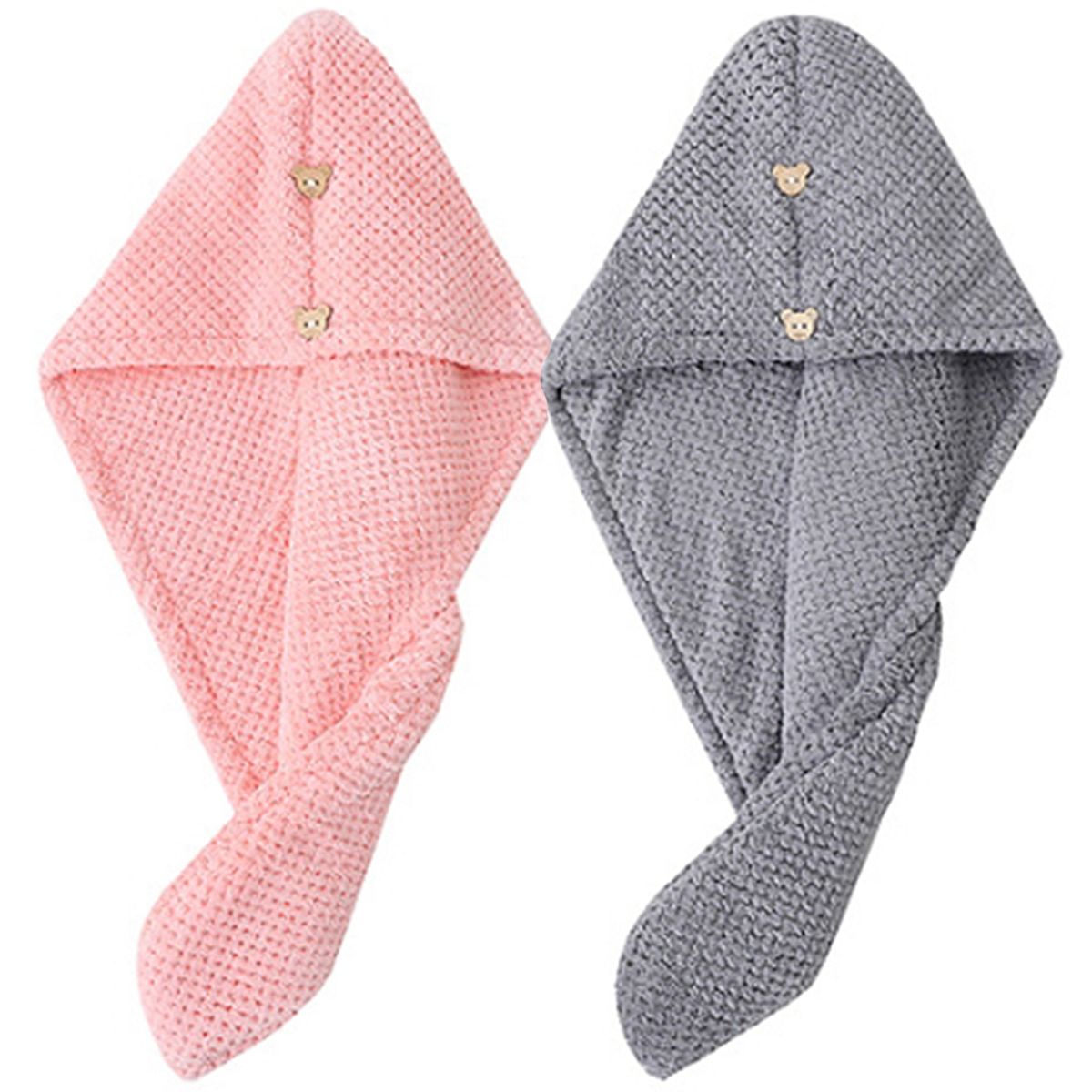 2 Piece-Super Absorbent Microfiber hair towel wrap - Anti-frizz & quick ...