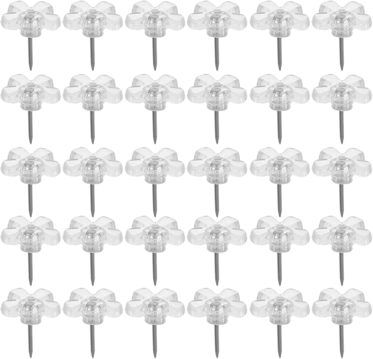 200pcs Flower Pushpins Plastic Thumbtacks Soft Flat Head Tacks for Cork ...