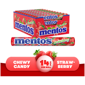 Mentos Chewy Sweet Candy Strawberry 14pcs Roll Pack of 40 | Shop Today ...