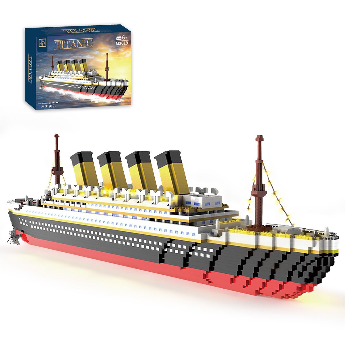 Titanic Ship Model Building Block Set Model Blocks Kit with LED Strip ...