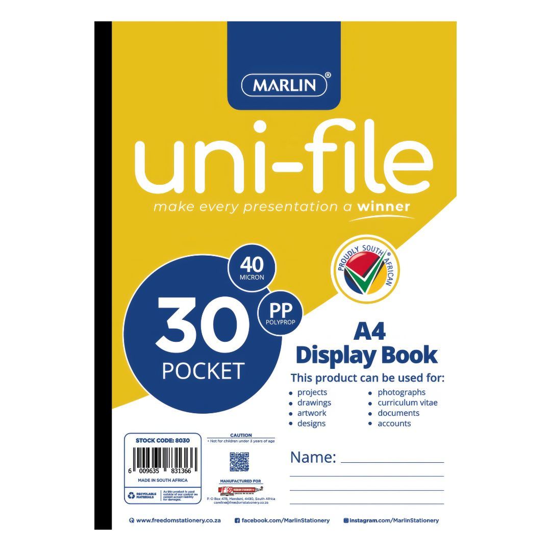 Marlin Uni-File Soft A4 Display Book (30 pockets) | Shop Today. Get it Tomorrow! | takealot.com