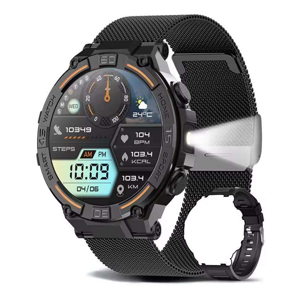 Outdoor Military Rugged Smartwatch Men GPS Sports Fitness Waterproof ...