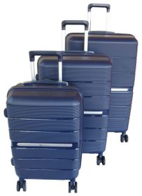 Mooistar Unbreakable Travel Luggage 3 Piece Suitcases Spinner - Navy ...