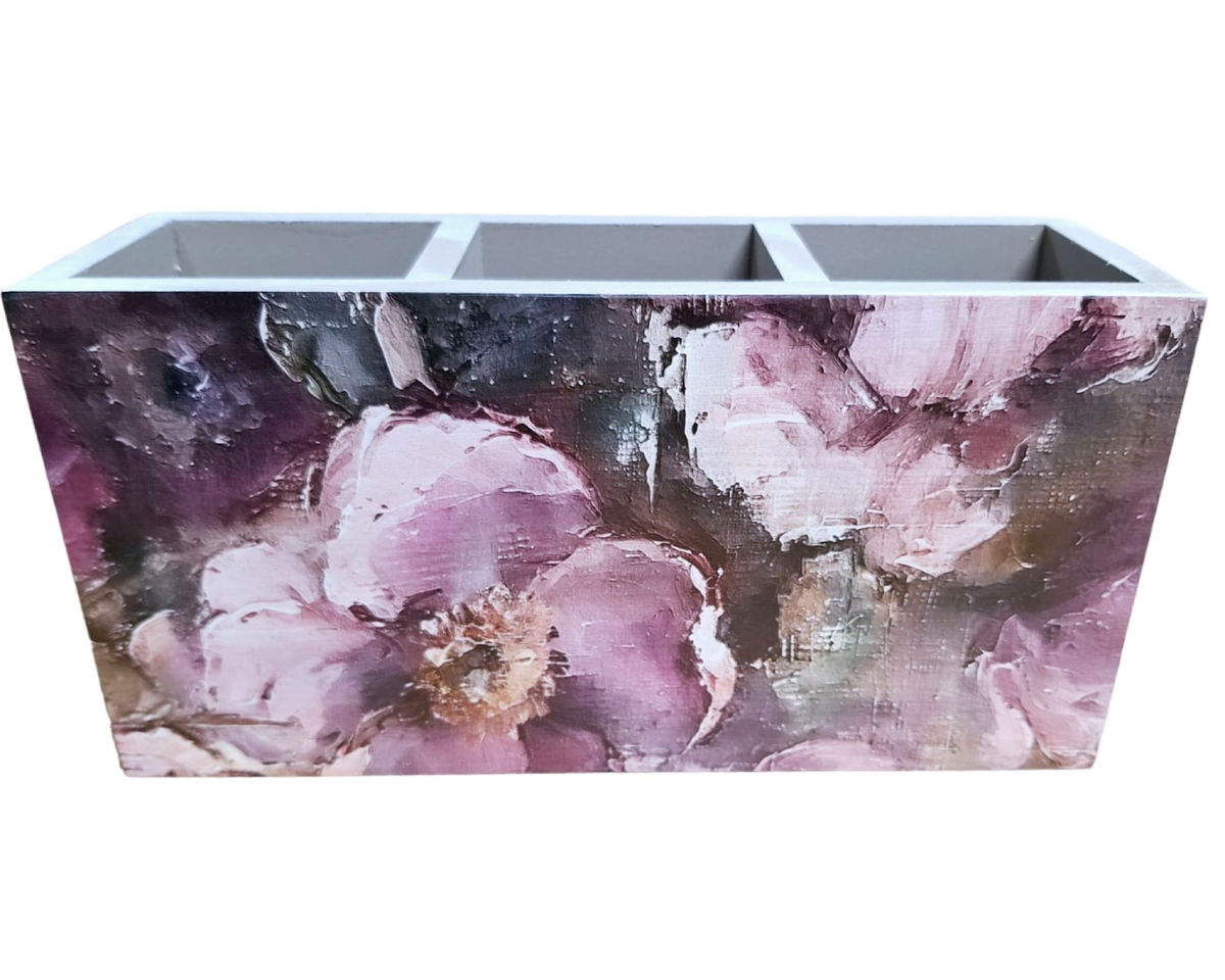 Painted Pink Roses Cutlery or Stationary Holder | Shop Today. Get it ...