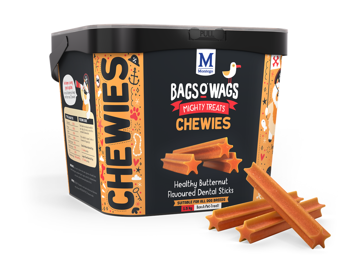 Montego Bags O' Wags - Chewies Butternut Dental Sticks Dog Treats - 1.5 ...