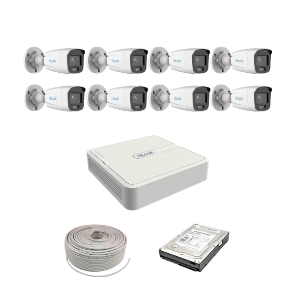 HiLook by Hikvision 8ch ColorVu IP Kit - 8ch NVR - 8 x 2MP IP ColorVu ...