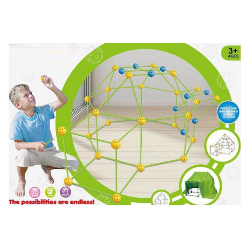 87 Pieces Of Kids Educational 3D Build Your Own Den Creative Toy Set ...