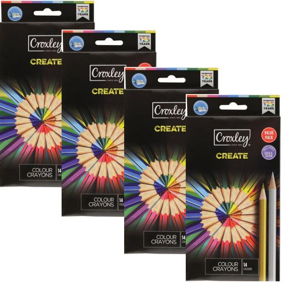 Croxley Colour Pencils Assorted - 4 x 14 Pack | Shop Today. Get it ...