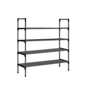 4-Tier Metal Expandable Stackable Shoe Rack for Multiple Pairs of Shoes ...