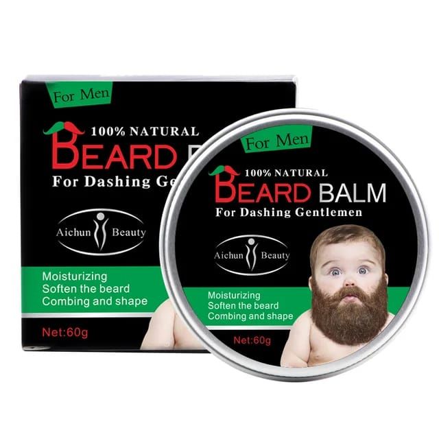100% Natural Men`s Beard Cream Shaving Moisturizing Best Balm 60g ...
