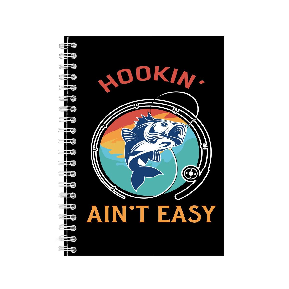 Ain't easy A5 Notebook Spiral Lined Fishing Lovers Graphic Notepad Gift ...