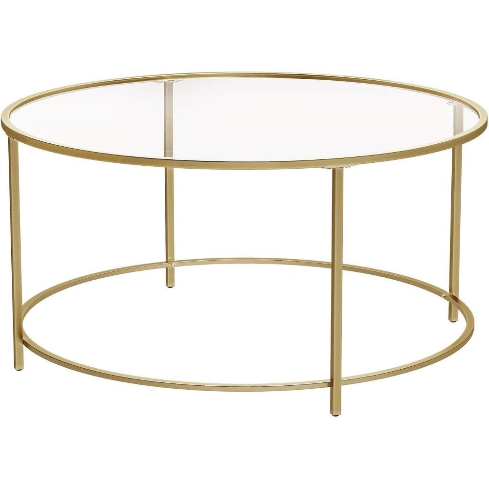 Bragg Zurich Round Glass Coffee Table, Gold | Shop Today. Get it ...