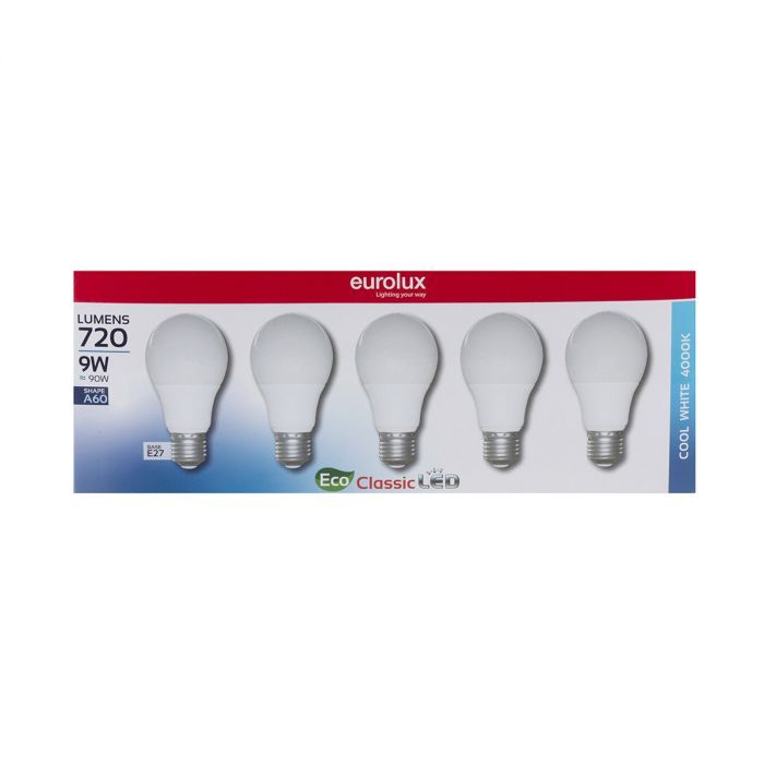 Eurolux - Lamp Led A60 E27 9W 720 Lumens 5 Pack Cw | Buy Online in ... Eurolux - Lamp Led A60 E27 9W 720 Lumens 5 Pack Cw | Buy Online in ...