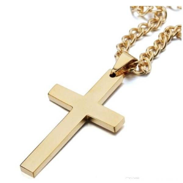 Plain Simple Pendant Cross Necklace Chain Jewelry | Buy Online in South ...