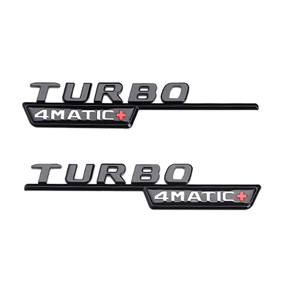 MBZ-TURBO-4MATIC-GBK-2, ABS TURBO-4MATIC+ Letters Fender Emblem Sticker ...