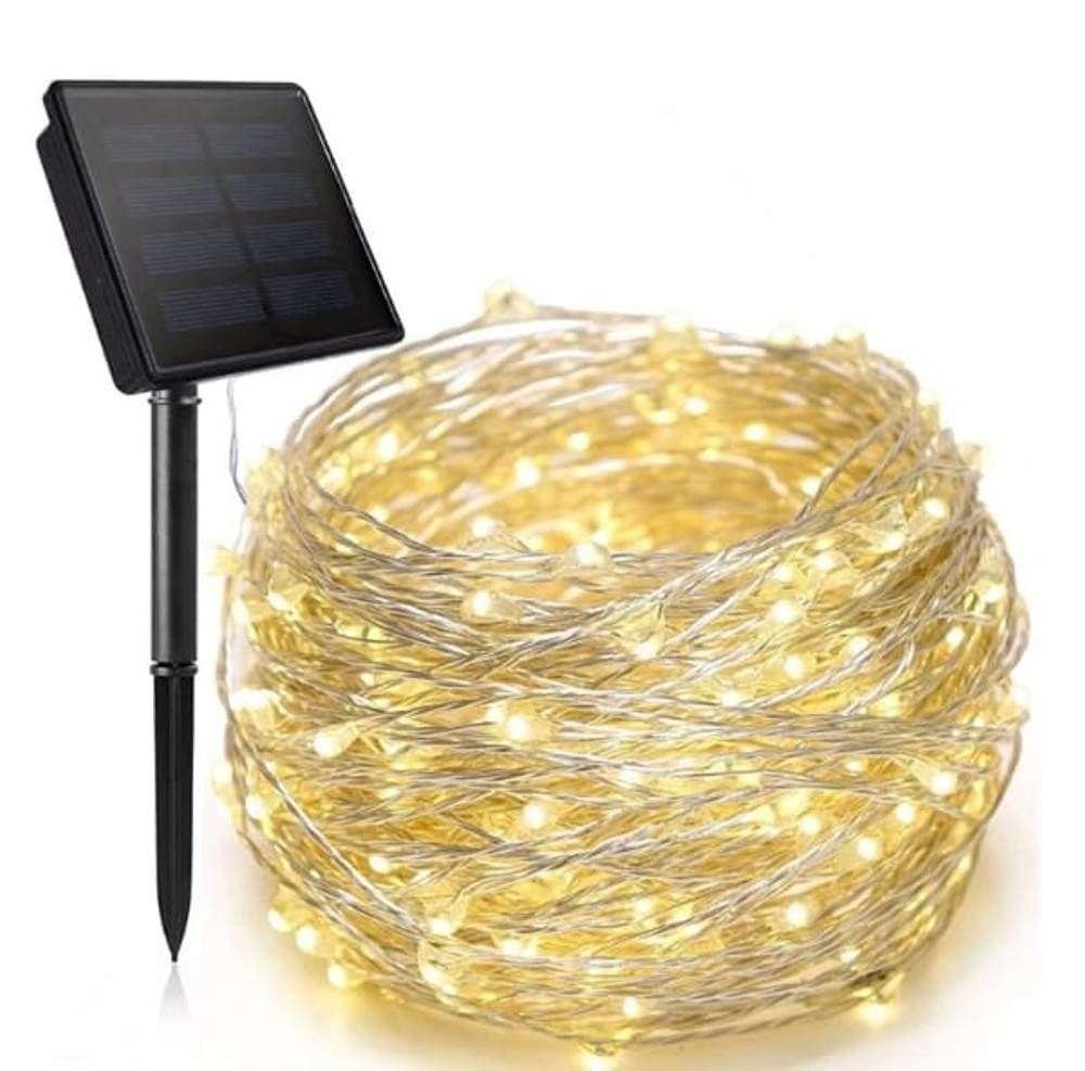 Waterproof Decorating Solar Powered String Light Warm White LED 12M ...