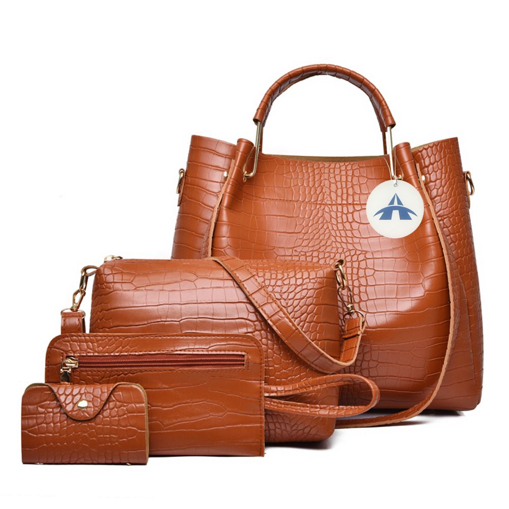 Alanes Women's 4 Pieces/Set PU Handbag Crossbody Wallet Card Holder ...